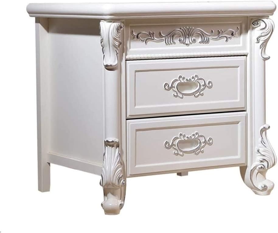 Amazon.com: Solid Wood Bedside Table Beside Table with 2 Drawers Table ...