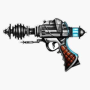 Amazon.com: Ray Gun Sticker Bumper Sticker Vinyl Decal 5" : Automotive