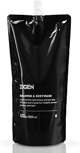 Amazon.co.jp: ZIGEN メンズ 全身シャンプー ボディソープ 消臭 頭皮臭【髪・頭皮・体】 全身洗浄料 臭い対策 男性用シャンプー 爽やかシトラスの香り 詰替用 470ml ...