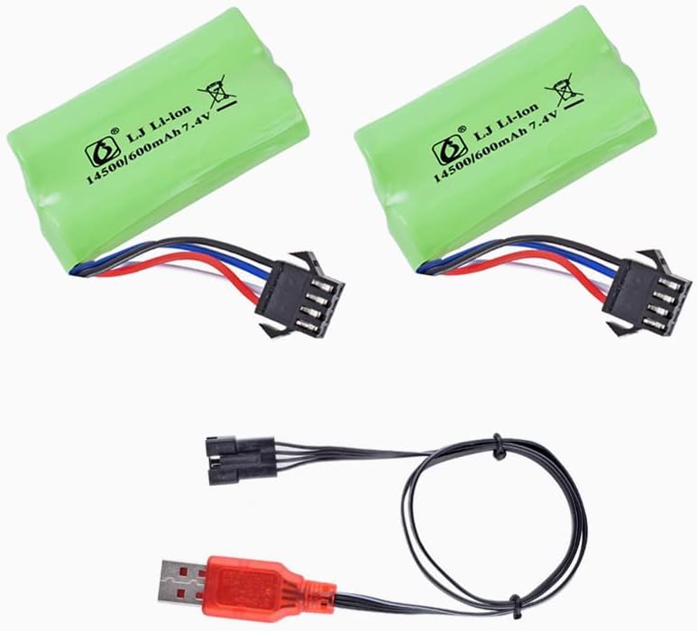 Amazon.com: 7.4V 600mAh Li-ion Rechargerable Battery with SM-4P Plug ...