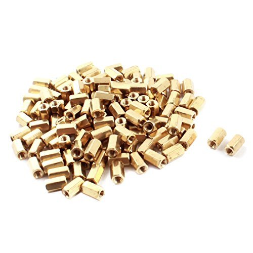 Alcoa Prime130Pcs M3 x 8mm Female Thread Hex Head Brass Standoff ...