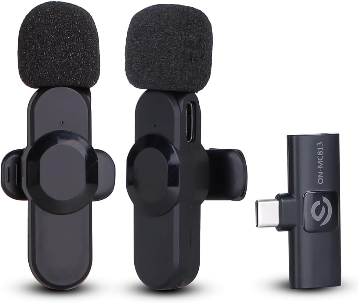 Kit 2 Microfone de Lapela Sem Fio Wireless Um Receptor Profissional ...