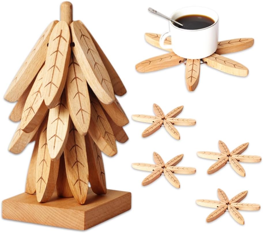 Amazon.com: Wooden Trivets for Hot Dishes,Tree Shape Trivet Set,Trivets ...