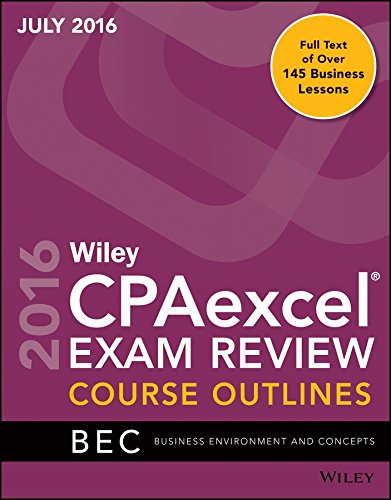 Wiley CPAexcel Review Course Outlines BEC 2016: Ray Whittington ...