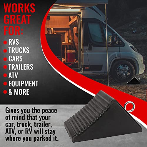 Camper Wheel Chocks Heavy Duty Nylon Rubber Wedge For Front And Back ...