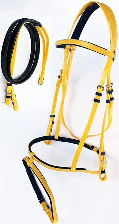 Biothane Bridle for Horses with reins (Yellow) : Amazon.in: Home & Kitchen