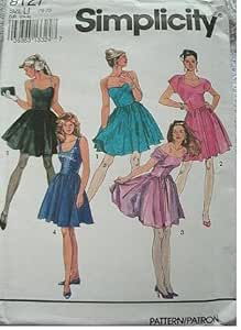 Amazon.com: Simplicity Pattern 8127 Misses Party Dress with Bodice ...