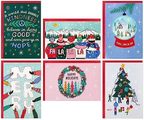 Amazon.com: Hallmark Pastel Boxed Christmas Card Assortment (24 Cards ...