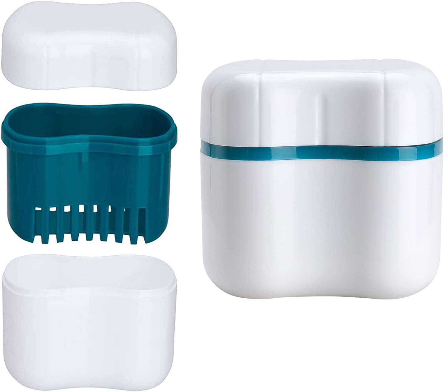 Amazon.com : Healthible Denture Bath Box - Denture Cleaning Case False ...
