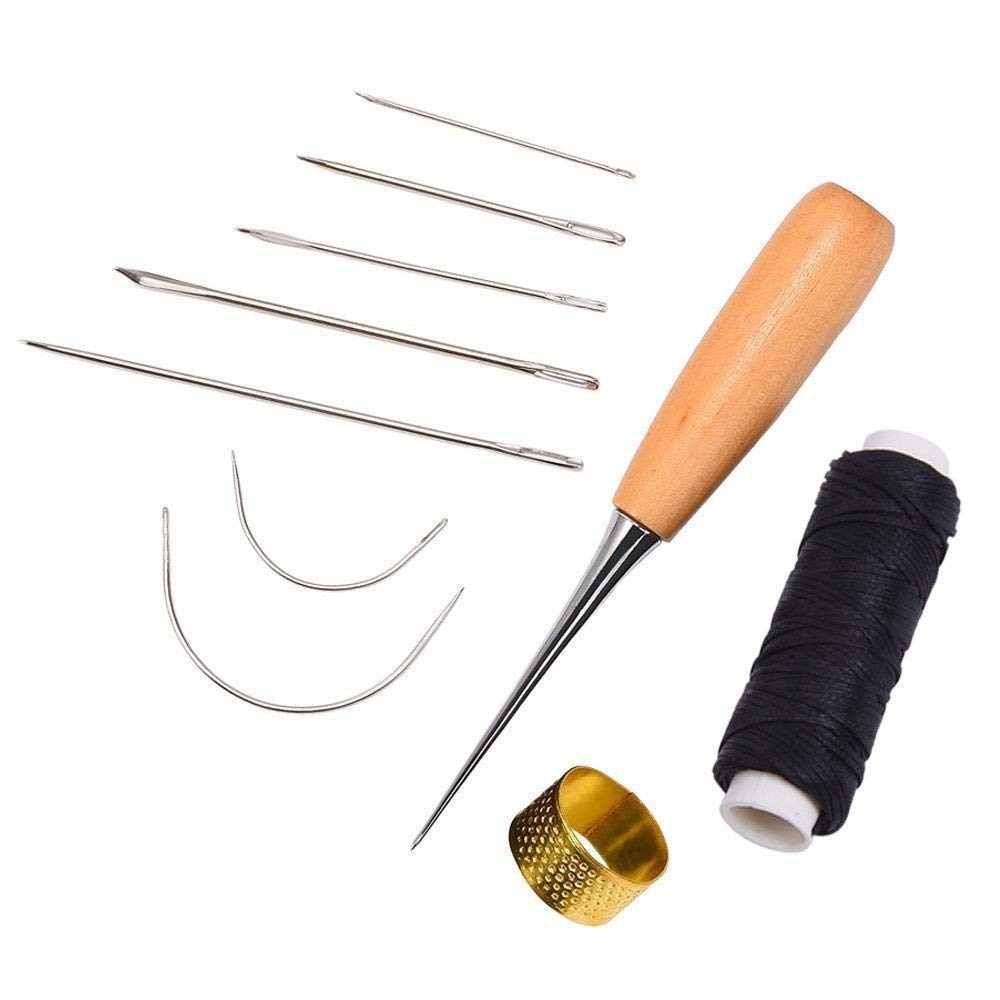 Waxed Thread Leather Sewing Awl, Professional Leathercraft Accessories ...