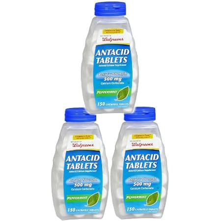 Amazon.com: Rugby Calcium Carbonate 500mg Antacid Tablets Peppermint ...