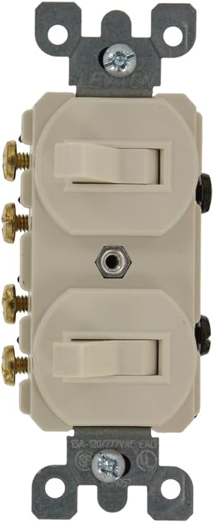 Leviton 15 Amp, 120/277 Volt, Duplex Style Two 3-Way Combination Switch ...