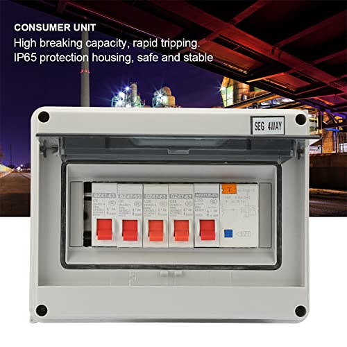 4 Way Consumer Unit Box Circuit Breaker Panel,Unit Fuse Board,63A 30mA ...