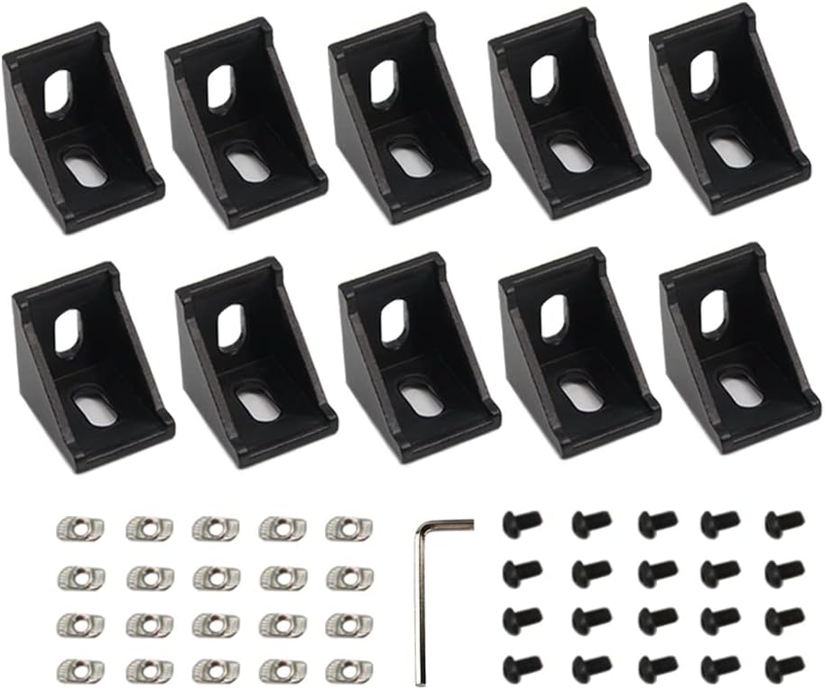 Amazon.com: Zeberoxyz 10PCS 3030 Corner Bracket Black Right Angle with ...