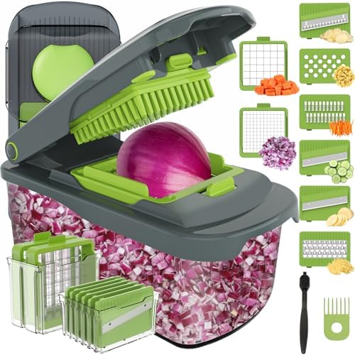 Amazon.com: Vegetable Chopper, 16 in 1 Professional Mandoline Slicer ...