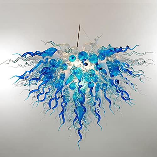 Modern Hand Blown Glass Art Chandelier, Luxury Hanging Light Fixture ...
