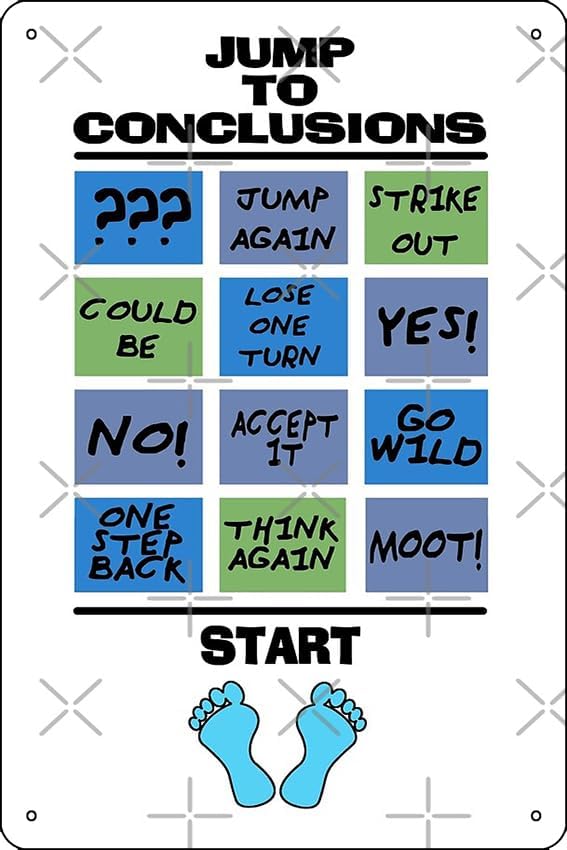 Amazon.com: Jump To Conclusions Mat Poster 8 x 12 Inch Funny Metal Tin ...