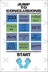 Amazon.com: Jump To Conclusions Mat Poster 8 x 12 Inch Funny Metal Tin ...