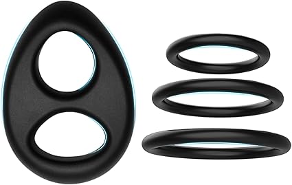 Silicone Penis Ring Cockrings, 2 in 1 Ultra Soft Cock Ring for Erection ...