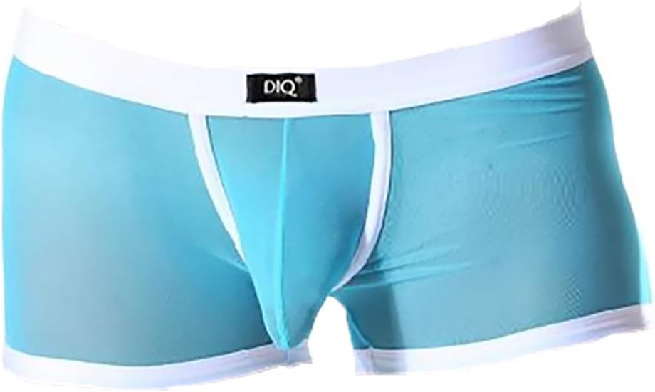 DIQ Wear Men's Air Trunk Sheer Mesh Sexy Underwear Azure/White Small at ...
