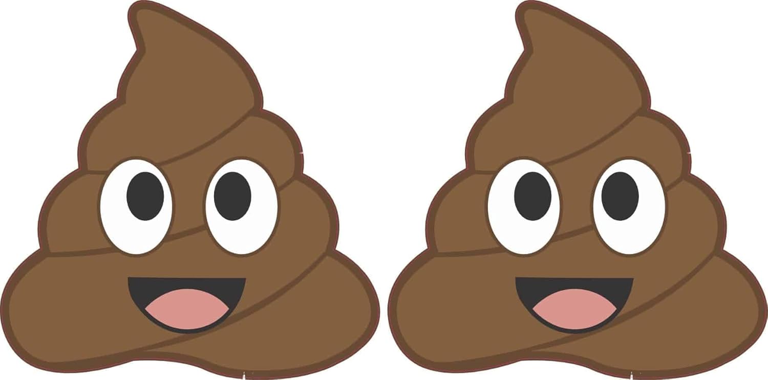 Amazon.com: StickerTalk Smiling Face Poop Emoji Vinyl Stickers, 1 Sheet ...