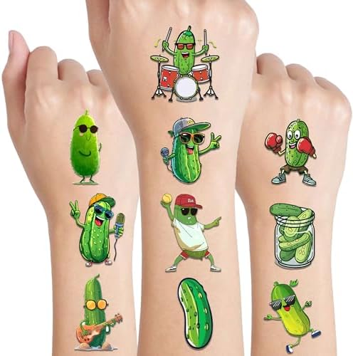 Amazon.com : Dopetattoo Funny Pickle & Cucumber Temporary Tattoos - Perfect For Birthday Parties ...