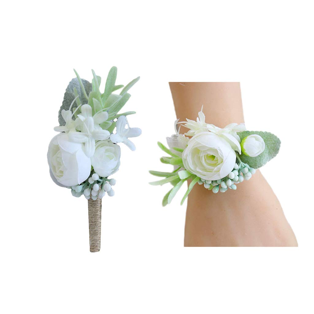 White Peony Corsage