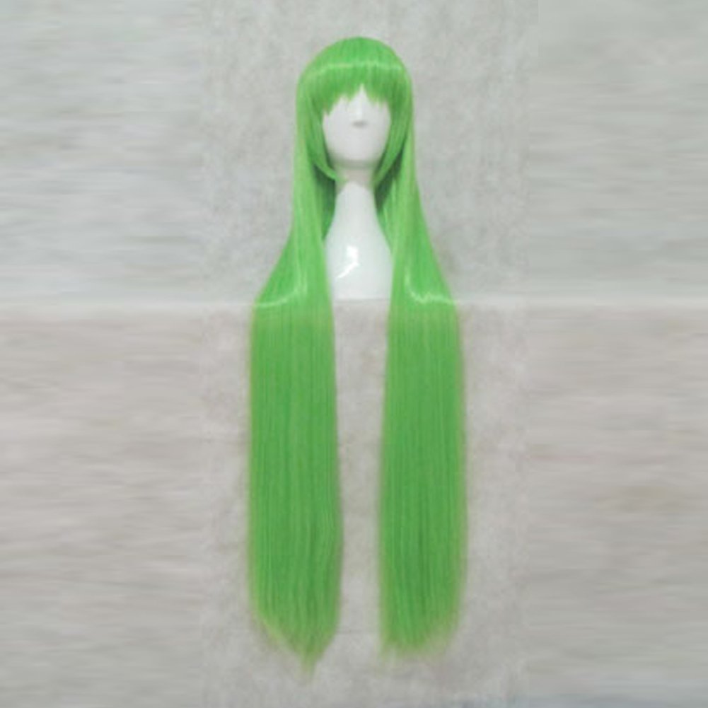 Amazon.com: Code Geass CC Light Green 100CM Long Cosplay Costume Wig ...