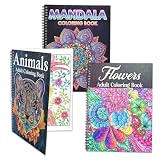 ・ブランド:ILYEVER・製造元:ilyever・モデル:colorbook01・製造元/メーカー部品番号:colorbook01・ユニークなテーマの大人の塗り絵3冊:花、マンダラ、動物 – 各本は約20ページの高品質でユニークなデザイン...