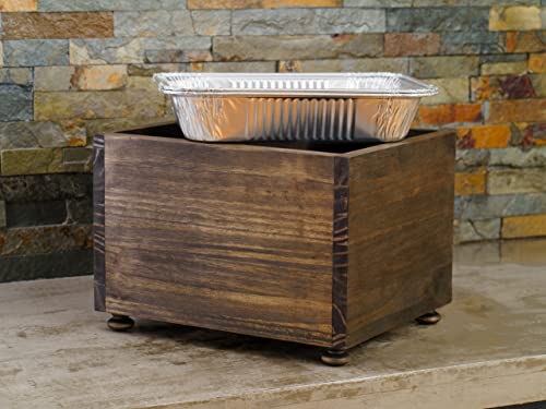 Amazon.com: Wooden Chafing Pan & Rack Stand, Disposable Foil Pan Holder ...