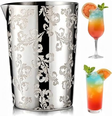 Amazon.com: Noamus Stainless Steel Cocktail Mixing Glass, 17oz(500ml ...