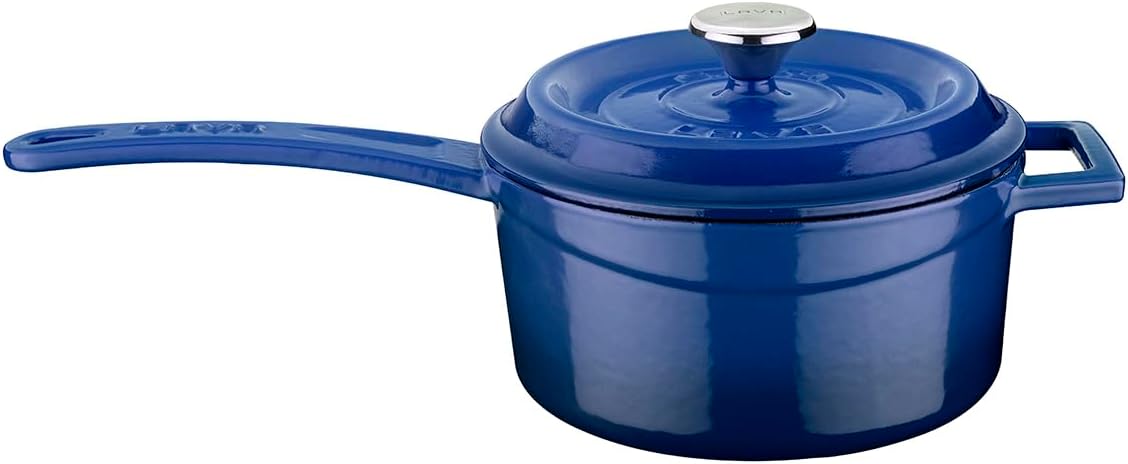 Amazon.com: Lava Signature Enameled Cast-Iron 1 Quart Sauce Pan with ...