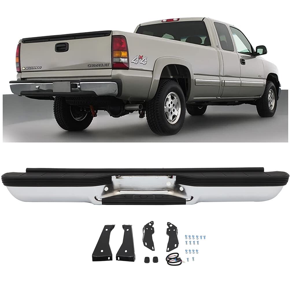 Amazon.com: AMCCM Chrome Rear Bumper Fit for 1988-2000 for Chevy ...