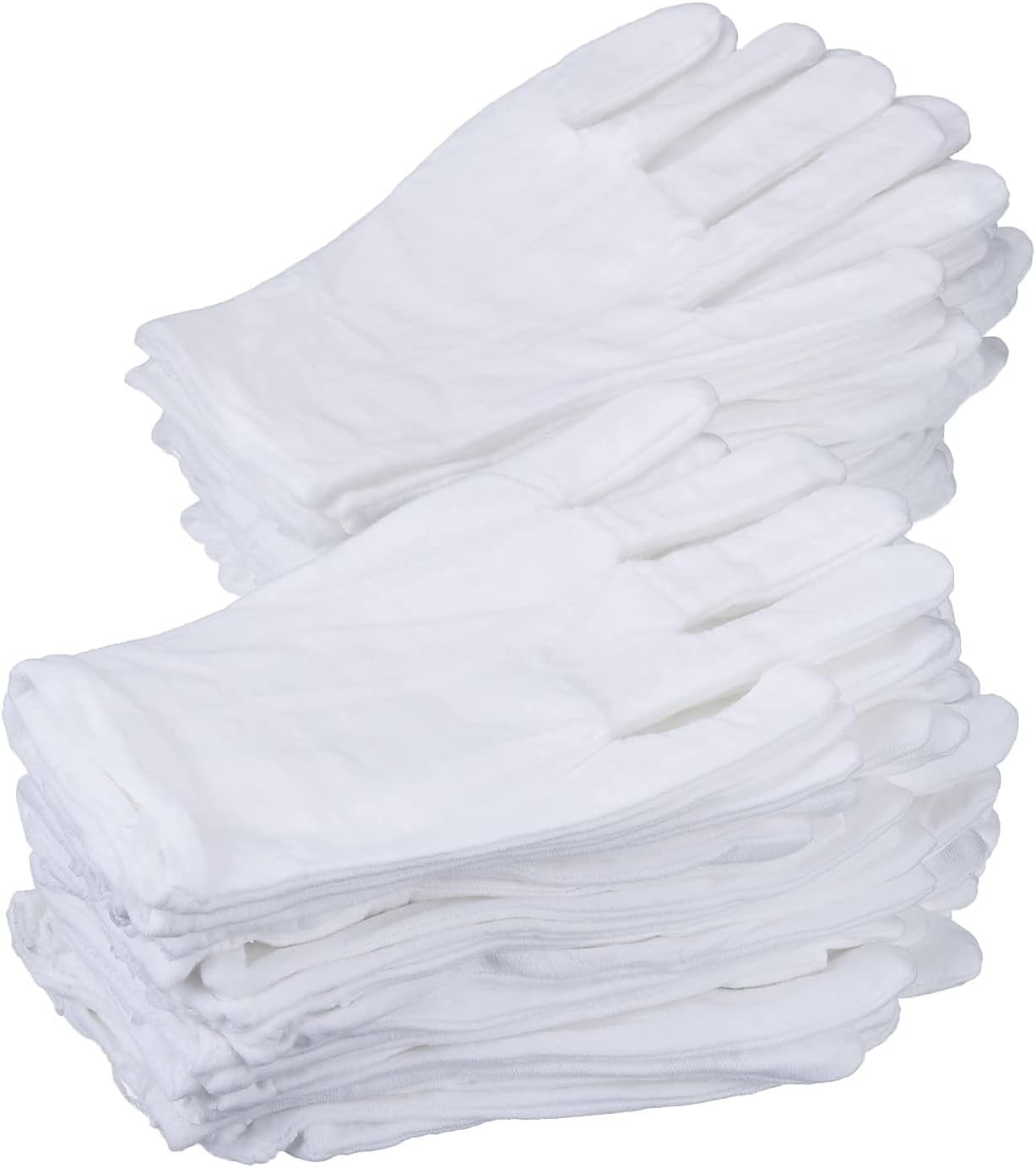 12 Pairs White Cotton Gloves Soft Cloth Dust Gloves for Serving ...
