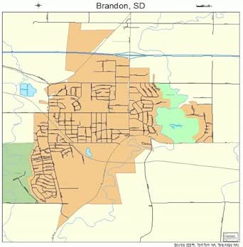 Amazon.com: Large Street & Road Map of Brandon, South Dakota SD ...