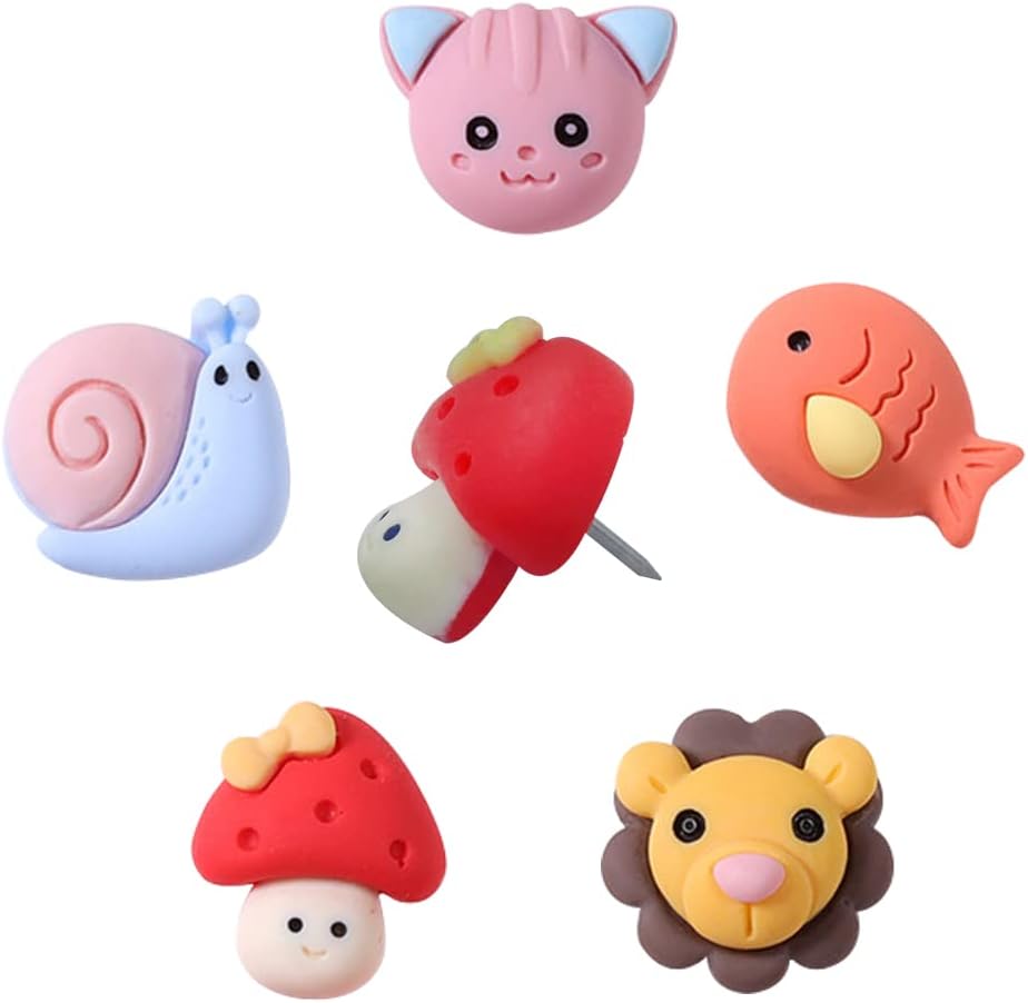 Amazon.com: 25 Pcs Cute Push pins Handmade Resin Pushpin for Cork Board ...
