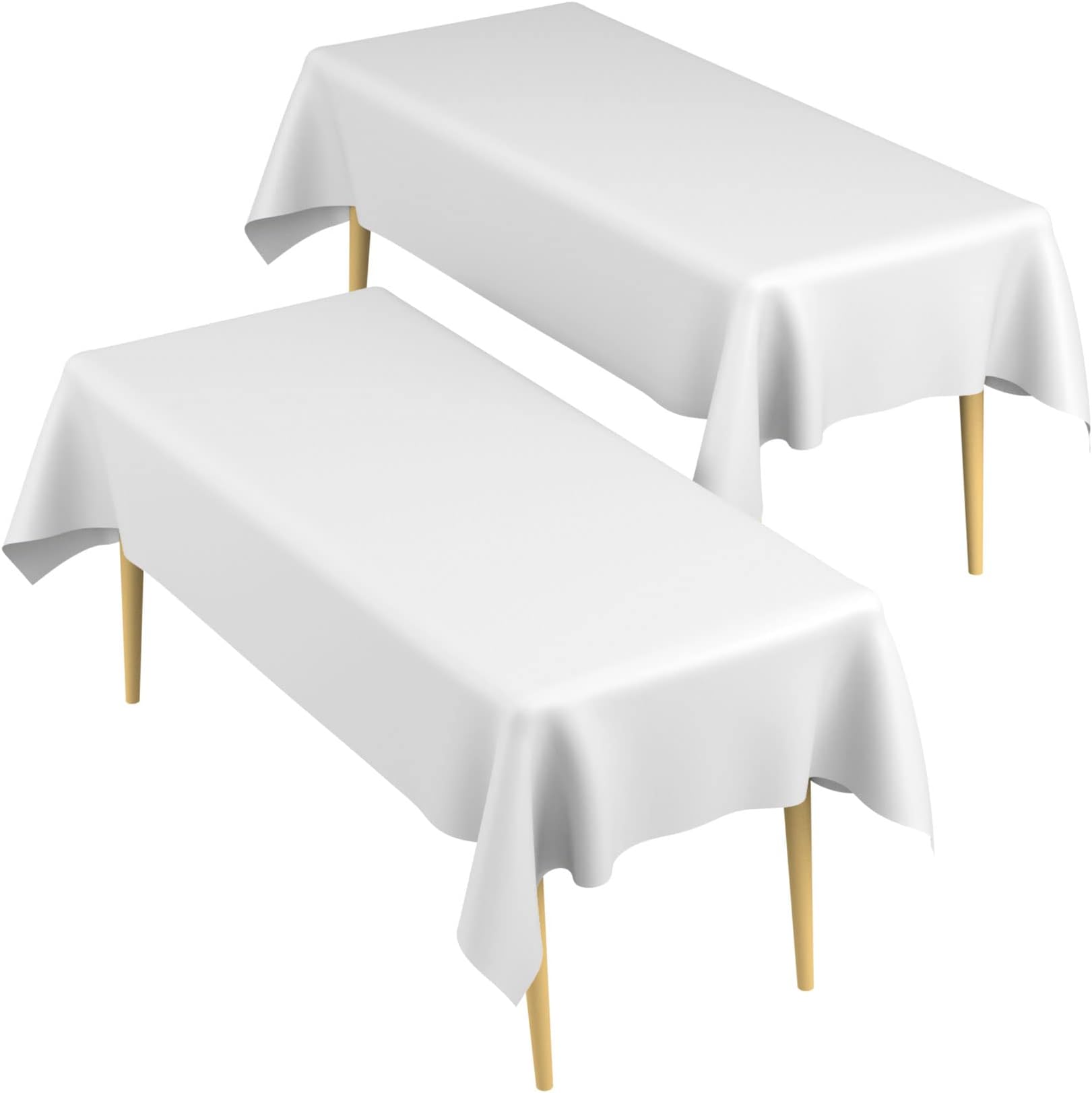 Amazon.com: Pack of 4: Large WHITE Plastic Rectangle Party Tablecloth ...