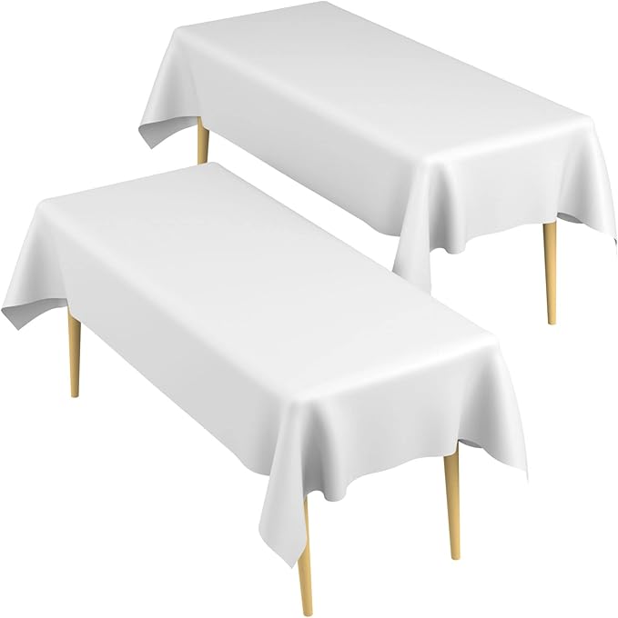 Amazon.com: Slergut White Tablecloth, Table Cloth Rectangle Table White ...