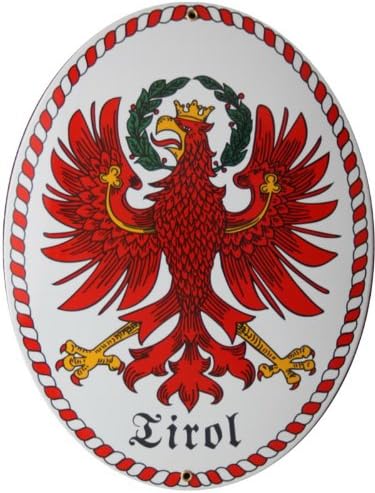 Amazon.de: Tirol Emaille Schild Tirol 28,5 x 37,5 cm Grenzschild Email ...