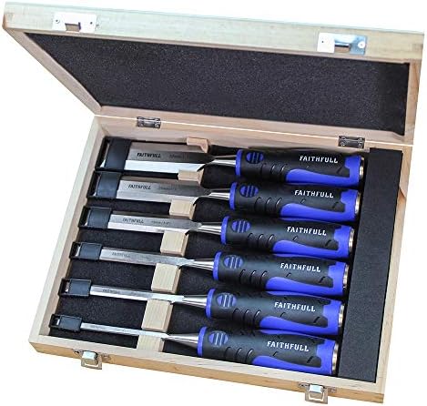 EZARC 6pc Wood Chisel Set for Woodworking - CRV Steel with Ash Wood ...