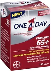 Amazon.com: One A Day Proactive 65 Plus Multivitamins, 150 Count : Health & Household