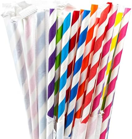 Amazon.com: PakTalk Individually wrapped straws, 10 Assorted Color ...