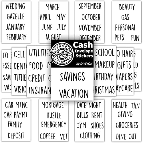 Amazon.com: Fssqii 6 Sheets Pink Budget Vinyl Label Stickers for ...