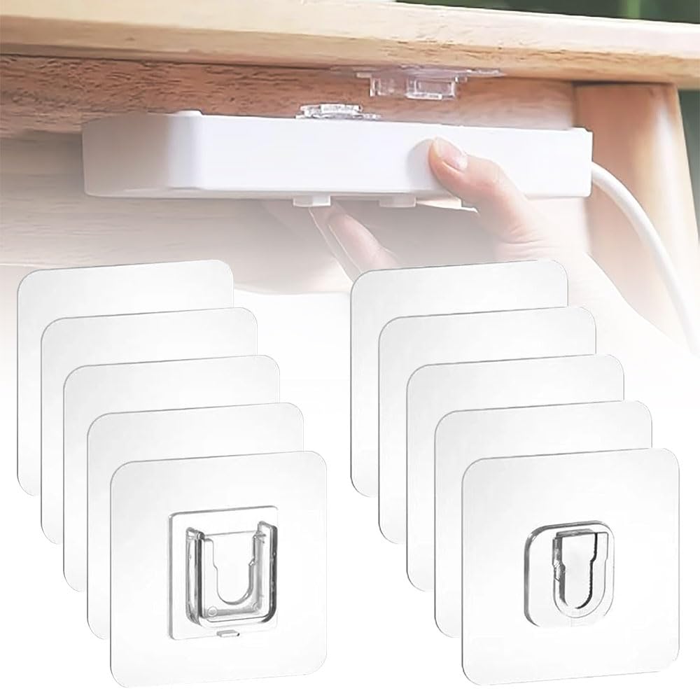 Amazon.com: JUDUNA Transparent Double-Sided Adhesive Wall Hooks Nail ...