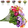 Amajoy 10 Bundles Silk Daisy UV Resistant Artificial Flower Faux ...