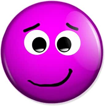 Lila Smiley 1 Button, Badge, Anstecker, Anstecknadel, Ansteckpin ...