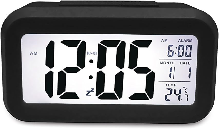 Amazon.com: Annser Alarm Clock Slim Digital Clock Large Display Travel ...