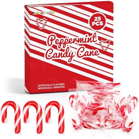 Amazon.com: 4E's Novelty 25 Pack Mini Candy Canes Bulk - Individually ...