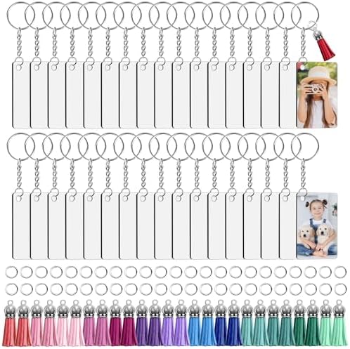 Amazon.com: 120Pcs Sublimation Keychain Blanks Bulk, DIY MDF 4 Shape ...