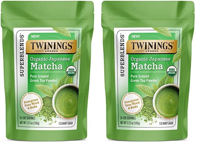 Twinings Organic Japanese Matcha, Pure Ground Green Tea Powder Culinary ...
